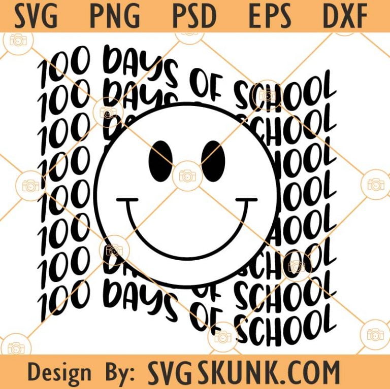 100 Days of school smiley face svg, Smiley Face Svg, mile svg, Teacher ...