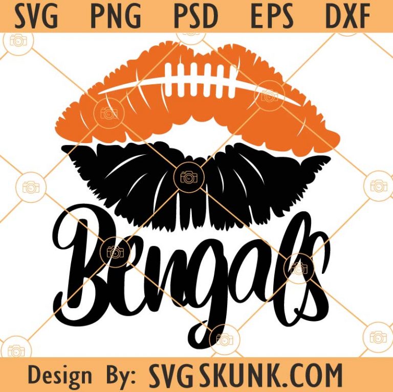 Bengals lips svg, Cincinnati Bengals NFL Lips svg, Football lips svg ...