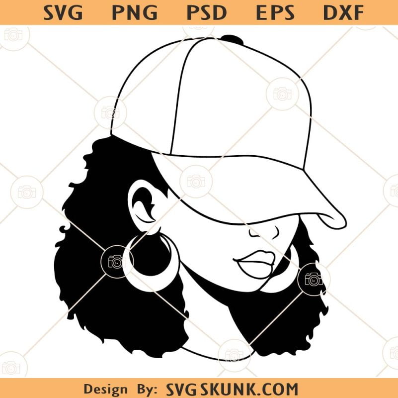African American cap SVG, Black Diva svg, Afro Woman svg - SVG SKUNK