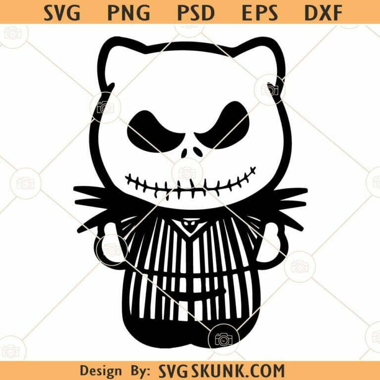 Hello kitty Jack Skellington SVG, Halloween decor svg, Halloween shirt ...