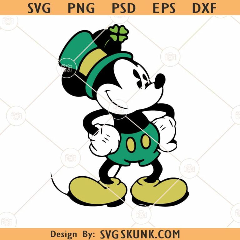 Mickey Mouse irish SVG, Mouse St Patricks Day Svg, Mouse shamrock svg ...