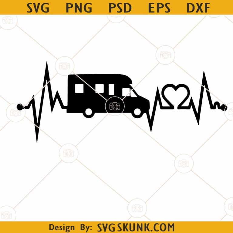 Camping EKG SVG, Camping Svg, Heart Beat Svg, Camper Svg, Camper Life Svg
