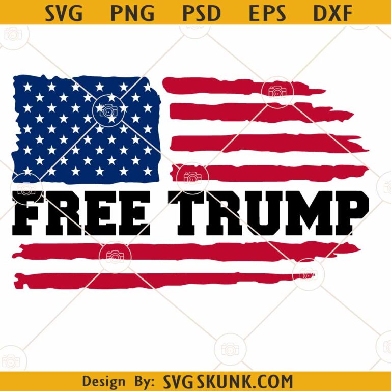 Free Trump flag SVG, Free Trump SVG, Free Donald Trump SVG