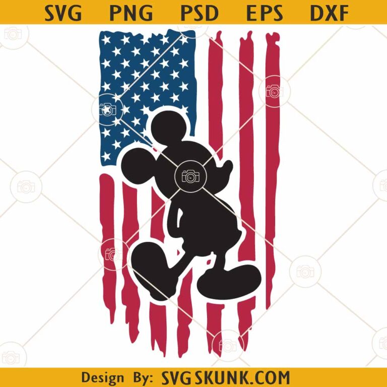 Mickey American Flag SVG, Mickey Mouse USA Flag SVG, Disney Forth Of ...