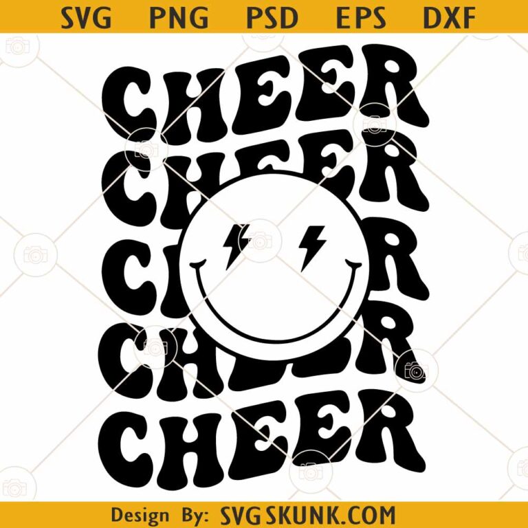 Cheer smiley face SVG, Football Cheer SVG, Cheerleader SVG, Cheer ...