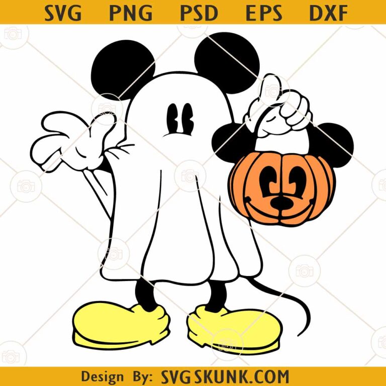Mickey Ghost Halloween SVG, Mickey Mouse Pumpkin Face SVG, Mickey Mouse ...