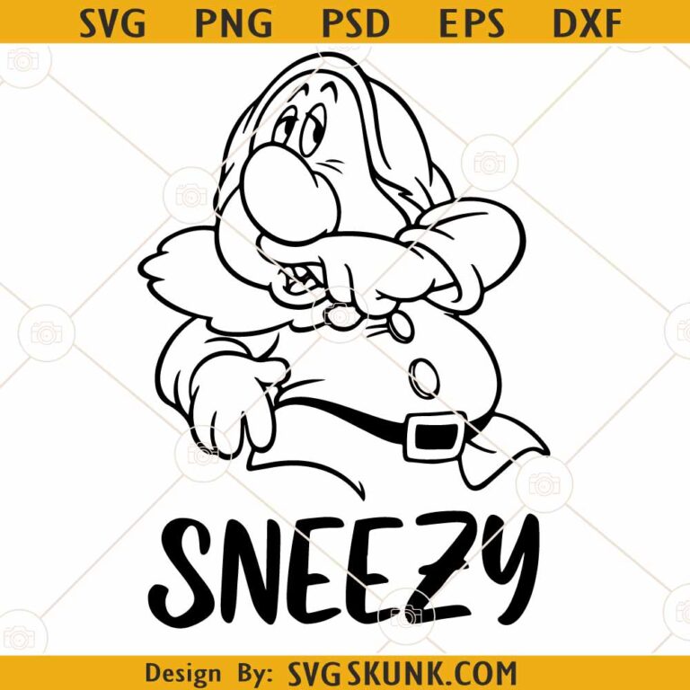 Sneezy Dwarf SVG, Snow White And The Seven Dwarfs SVG