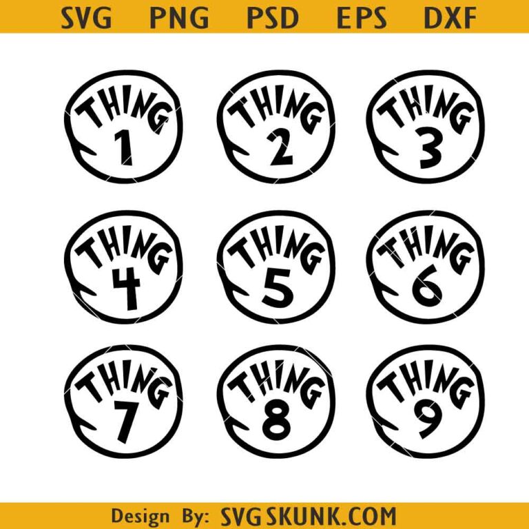 Dr Seuss Things Svg Bundle, Thing Family Svg, Thing 1 Thing 2 Svg