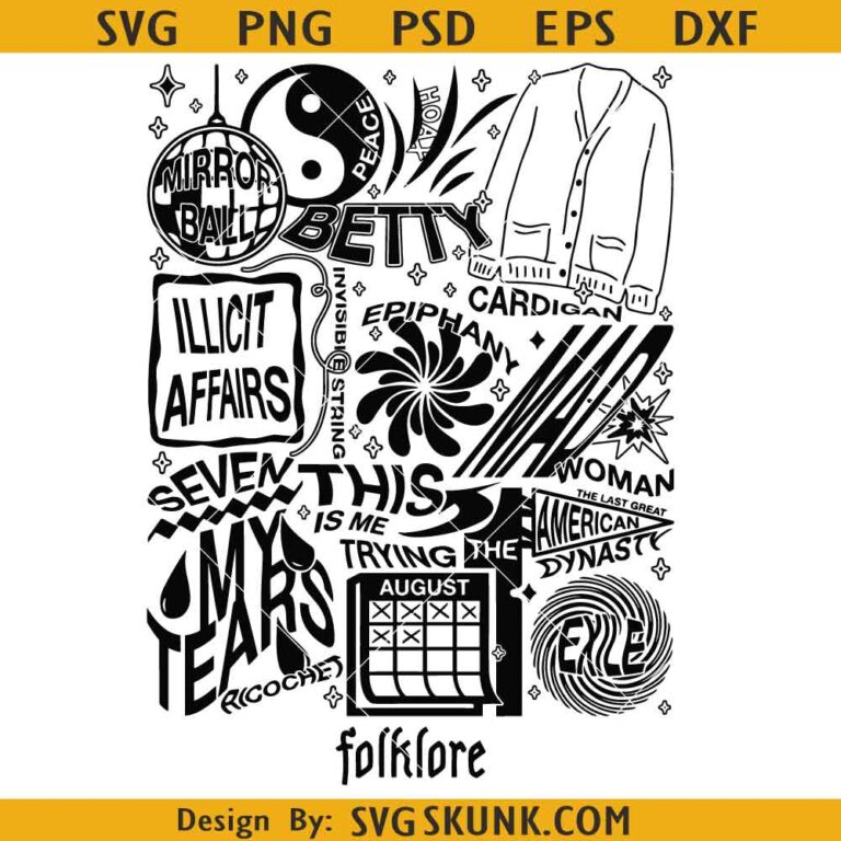 Folklore Tracklist Taylor Swift SVG, Folklore Album Track List SVG ...