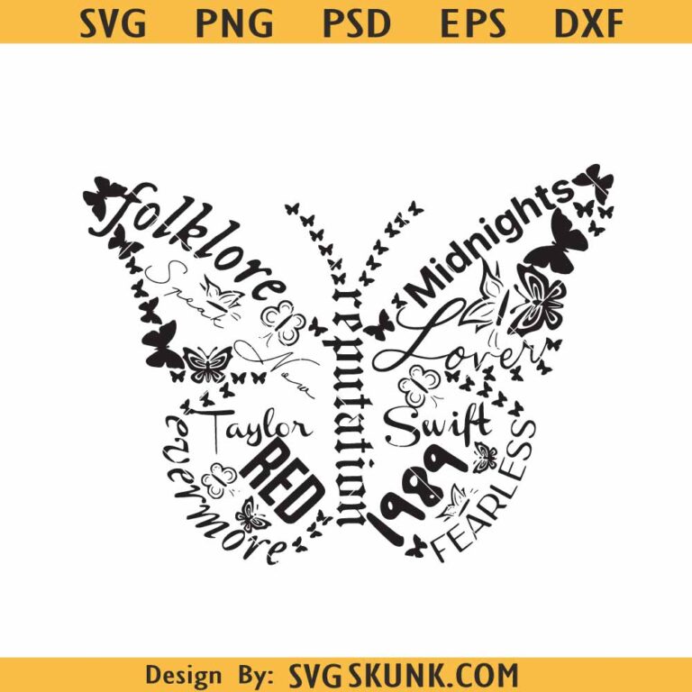 Taylor Swift Album butterfly SVG, Taylor Swift butterfly SVG, Folklore ...