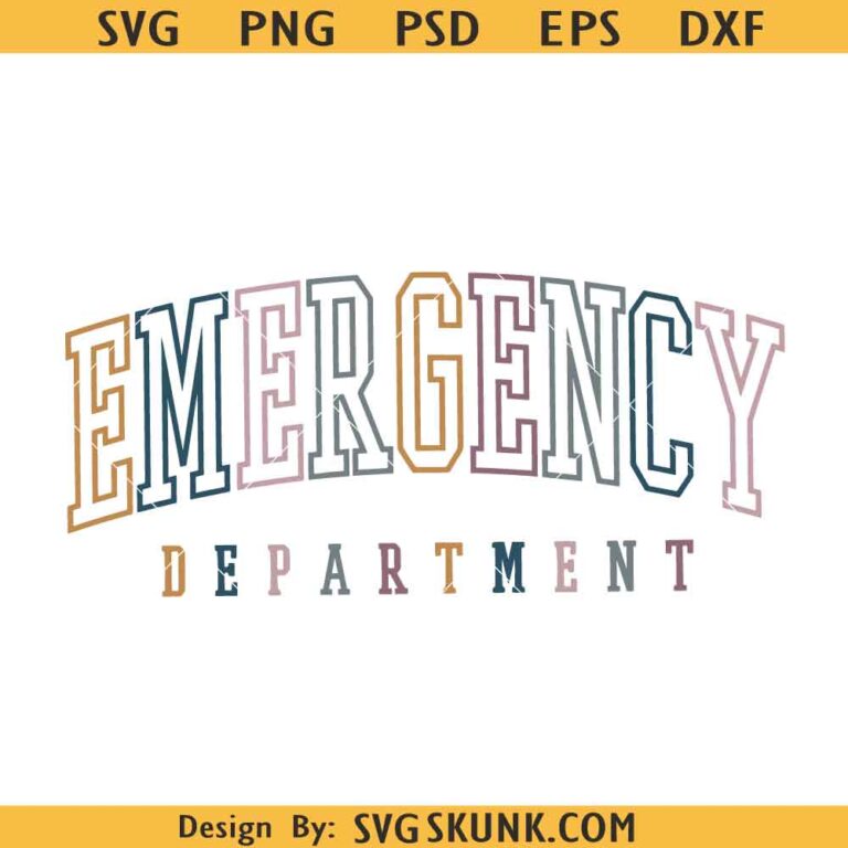 Emergency Department Svg, Arc Nurse Svg, Varsity Font Svg, ER nurse svg