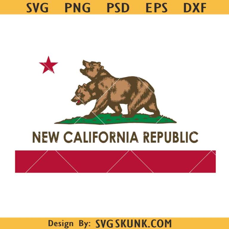 Flag of New California Republic SVG, Retro Bear Flag Cosplay SVG ...
