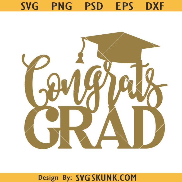 Congrats grad cake topper svg, Congrats grad SVG, college graduation svg
