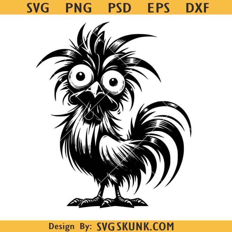 Crazy Chicken Cartoon Svg, Crazy Chicken Svg, Rooster Clipart, Chicken ...