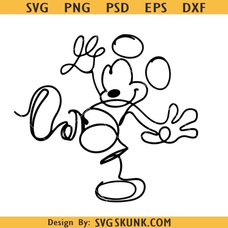 Mickey Mouse line art SVG, Mickey Mouse SVG, Disney shirt svg