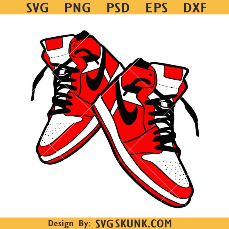 Air Jordan sneakers SVG, Jordan shoe clipart, Nike Air shoe svg