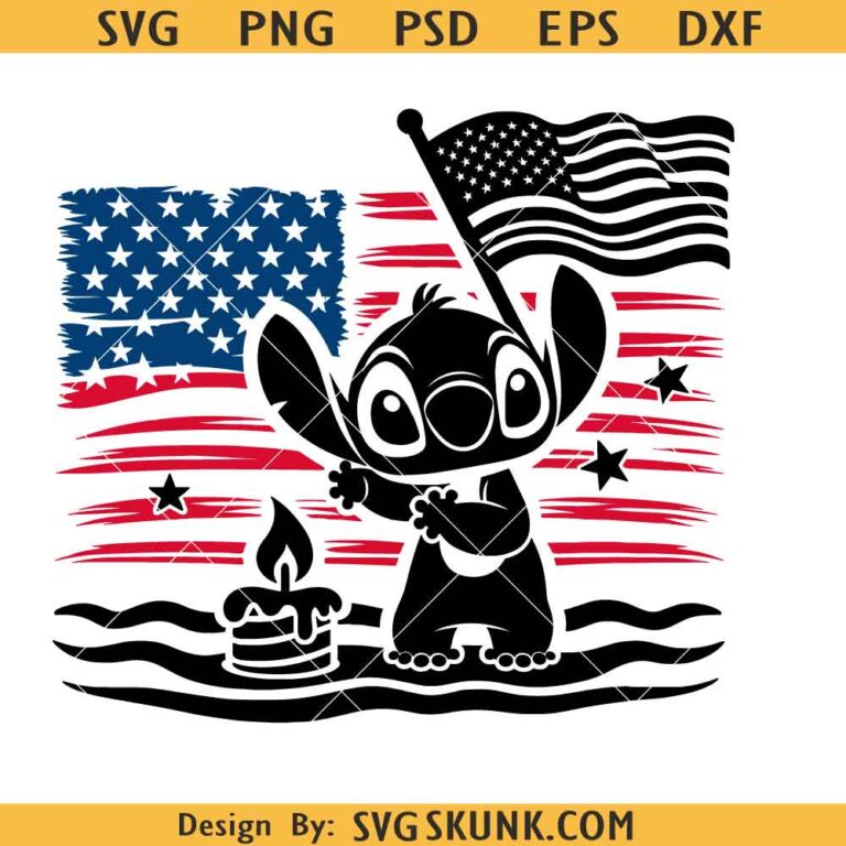 Stitch flag 4th of July SVG, Disney Stitch 4th Of July SVG, Disney Lilo ...