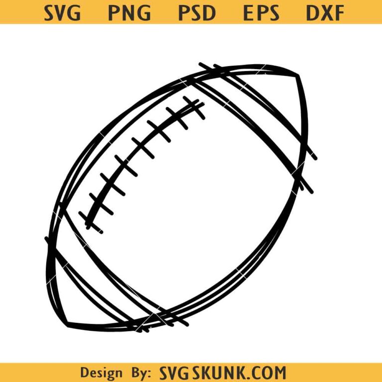 Scribble Football SVG, Football Scribble Sketch Drawing Svg, Football ...