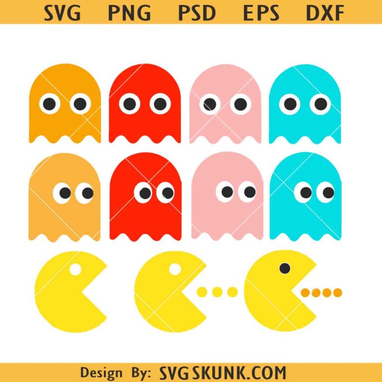 Ghosts from Pac Man Video Game svg, Pac Man and Ghosts Inky Blinky ...