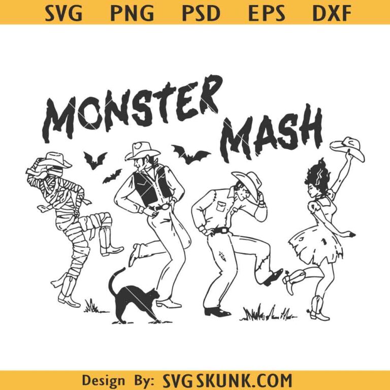 Monster Mash Halloween SVG, Frankenstein svg, Classic Monster Clipart ...
