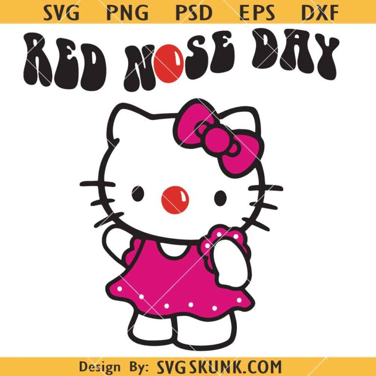 Hello Kitty Red Nose day SVG, Red Nose Day SVG, Red Nose 2024 SVG ...