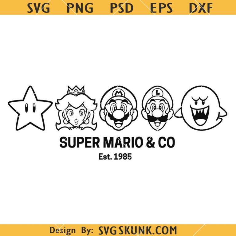 Super Mario and Co svg, Super Mario SVG, Super Mario PNG