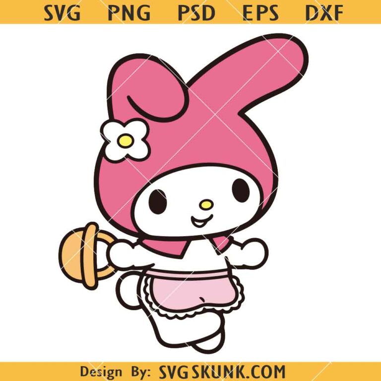 Melody Sanrio SVG, Sanrio Hello Kitty SVG, My Melody Kawaii SVG