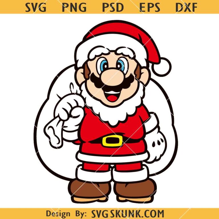 Super Mario Santa Claus SVG, Christmas Super Mario Svg, Mario Bros Svg ...