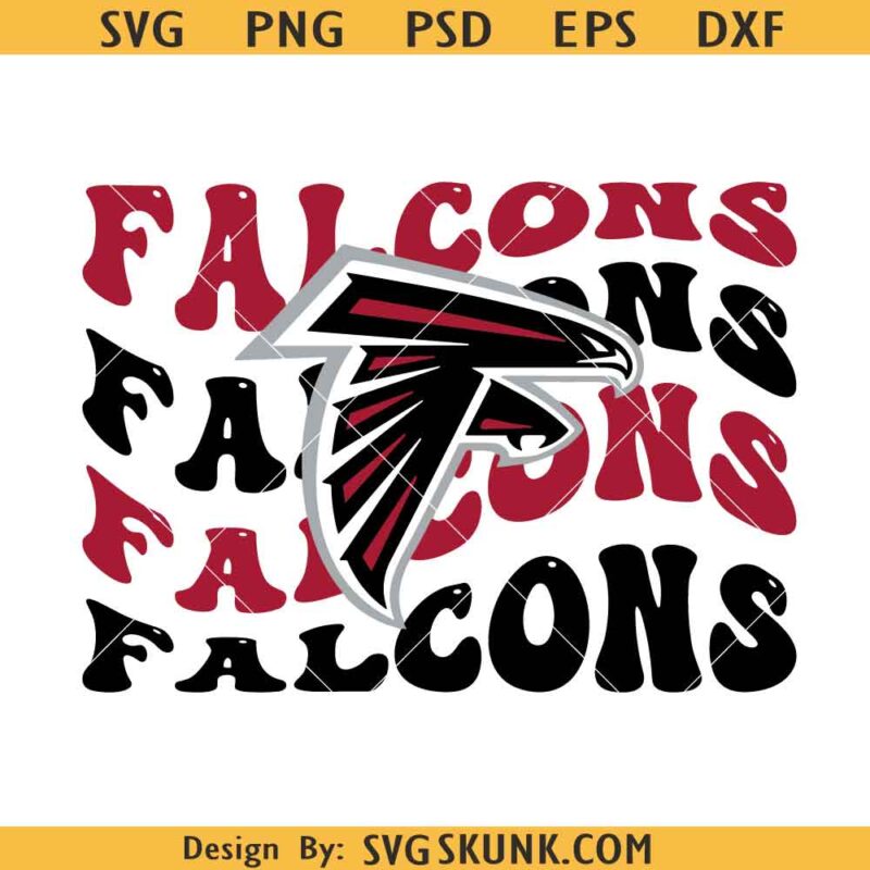 Falcon Retro Wavy SVG, Atlanta Falcons SVG, Football Team SVG