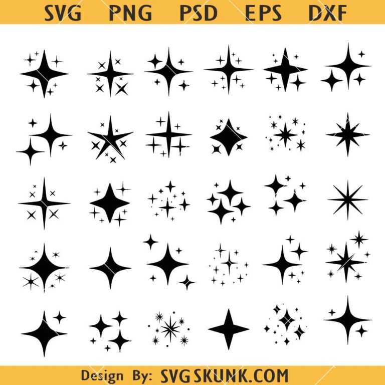Sparkle Star Bundle Svg, star svg, glitter svg, shine svg