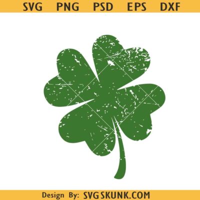 Distressed clover leaf SVG, St Patrick Day svg, shamrock svg, grunge ...