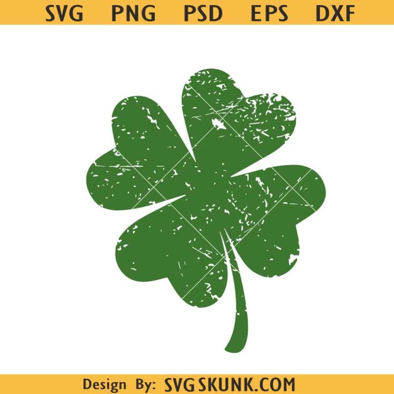 Distressed clover leaf SVG, St Patrick Day svg, shamrock svg, grunge ...