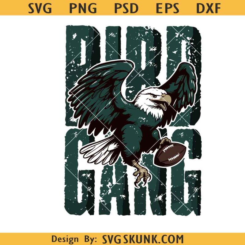 Retro Bird Gang SVG, Philadelphia Eagles svg, Eagles distressed mascot svg