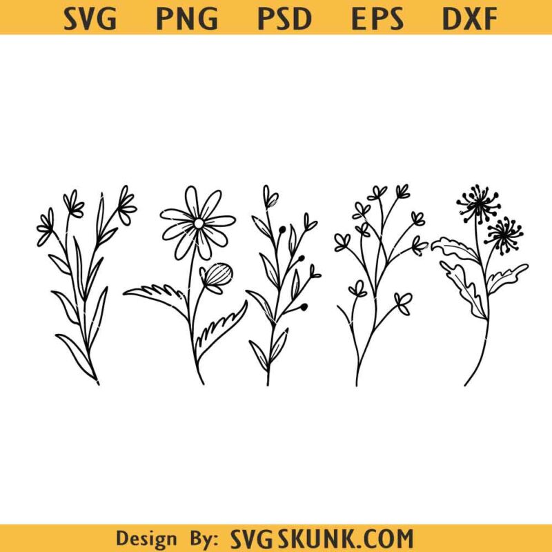 Wildflowers svg bundle, Wildflowers svg, floral svg, cute flowers svg ...