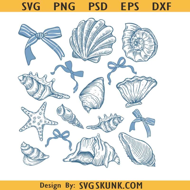 Coquette Seashells SVG, Beach shirt svg, summer coquette png