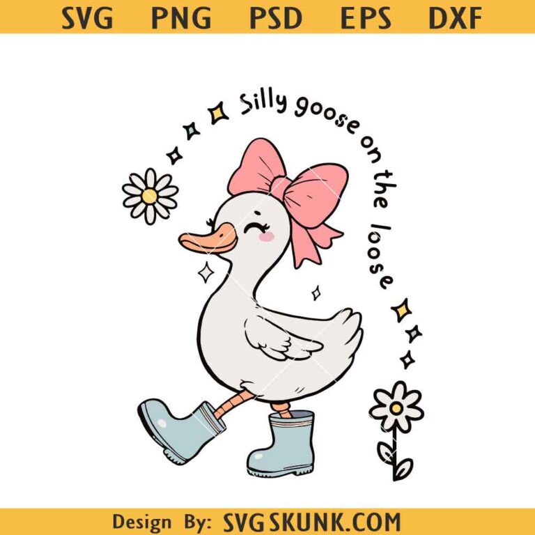 Silly goose on the loose with bow SVG, funny goose SVG, Goose Meme ...