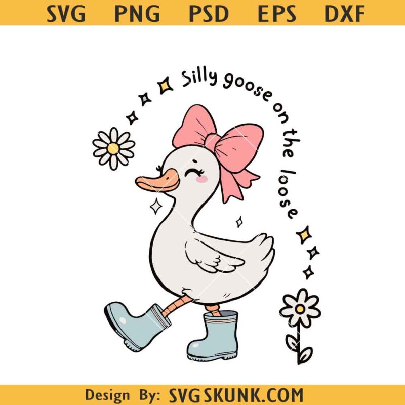 Silly goose on the loose with bow SVG, funny goose SVG, Goose Meme ...