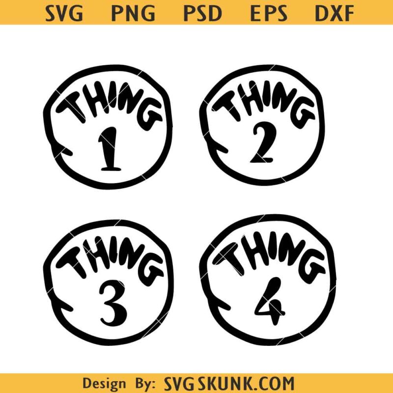 Thing 1 thing 2 svg, Bundle Dr Seuss svg, Thing 1 Thing 2 Thing 3 Thing ...