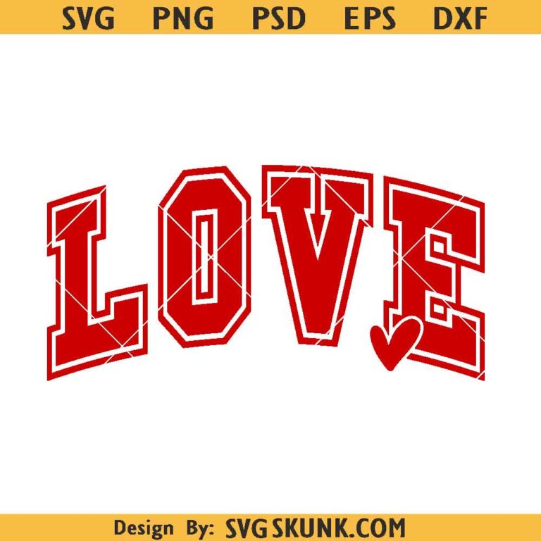 Love varsity letters SVG, retro varsity love svg, Love svg, Valentine ...