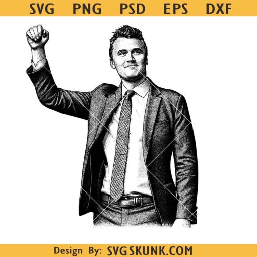 Charlie Kirk Portrait SVG PNG, Charlie Kirk PNG, Charlie Kirk turning ...