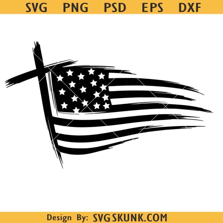 American Flag Cross SVG, distressed flag with cross svg, cross flag svg ...
