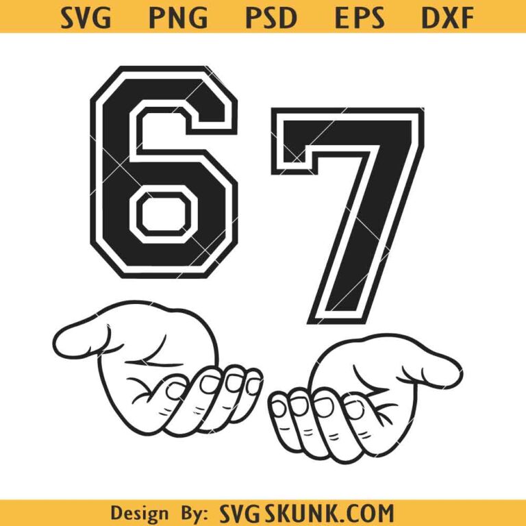 6 7 Hands Meme SVG PNG, Funny Generation Z Svg, 6 7 Svg Png