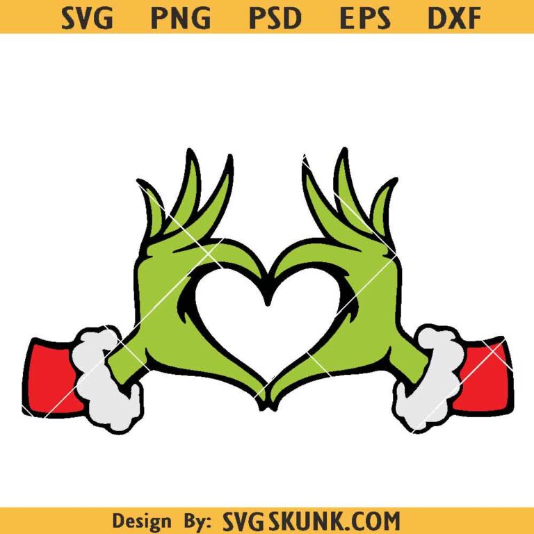 Grinch Heart Hands SVG, Green Man Heart Hands SVG, Grinch Heart Svg ...