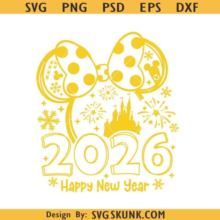 Minnie Mouse 2026 Happy New Year SVG, Mickey 2026 SVG, Disney New Years ...