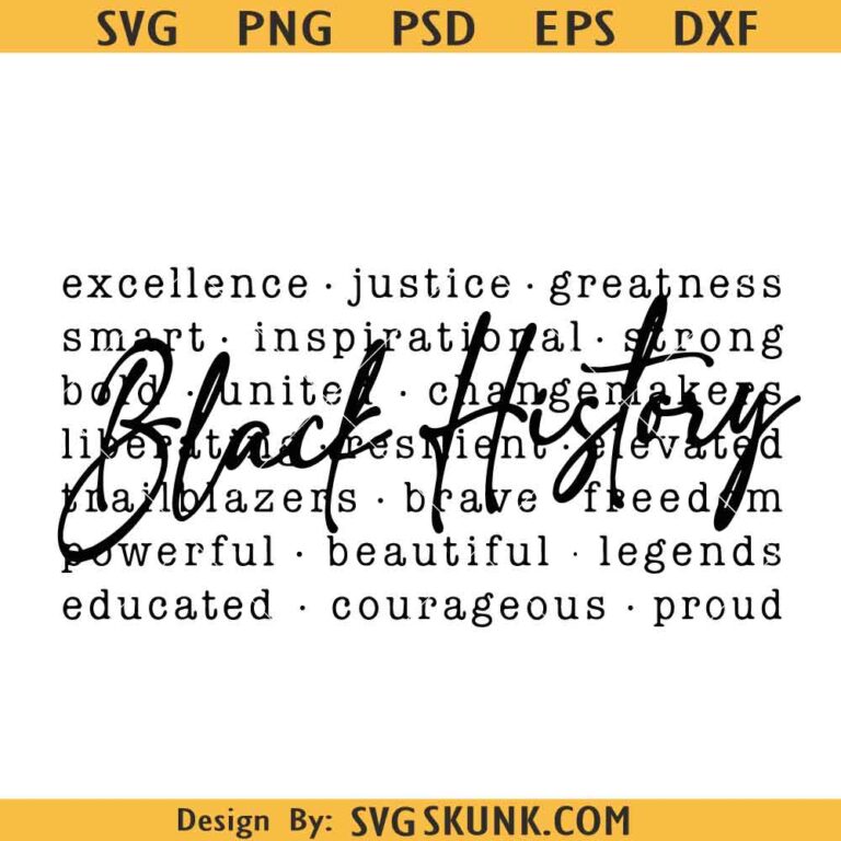Black History Words PNG SVG, Black History Month SVG, Black Pride Svg ...