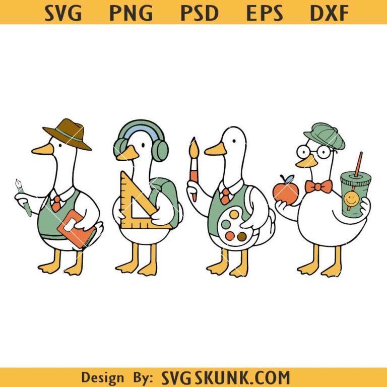 Goose Back To School Svg, Just A School Goose Svg, Cute Student Goose ...