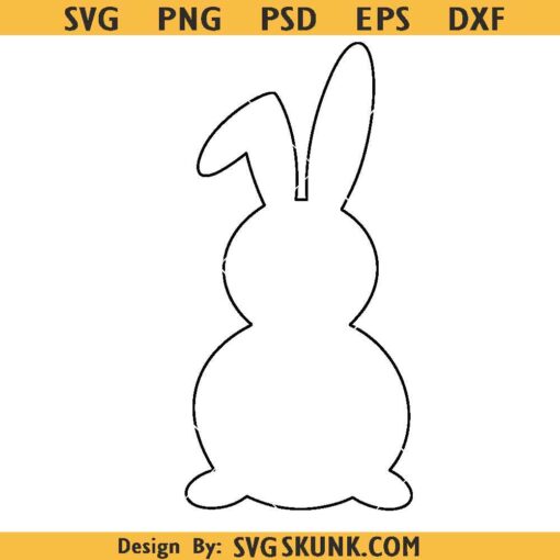 Bunny Rabbit Outline Stencil, Bunny Transparent PNG Clipart Digital ...